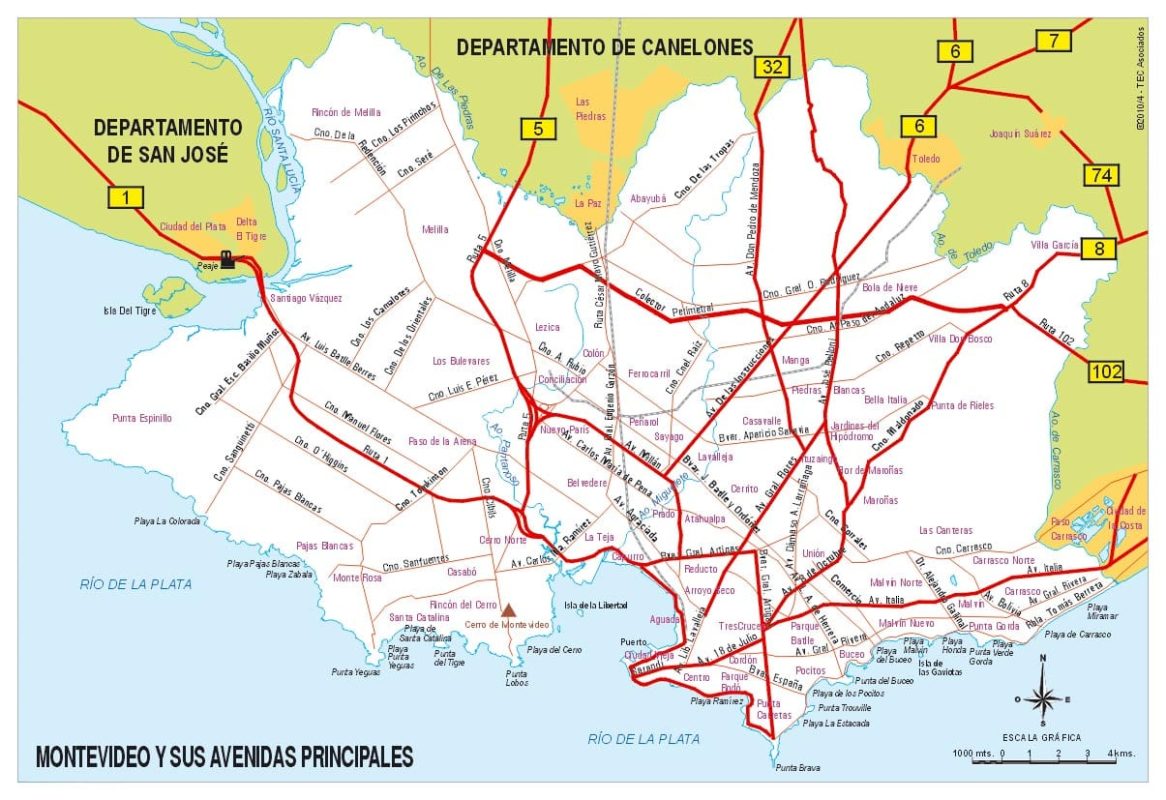 Montevideo con Avenidas Principales - TEC Asociados